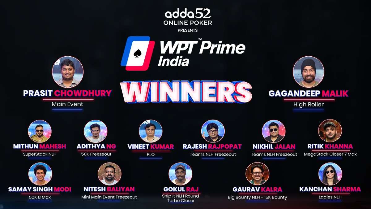 World Poker Tour India: WPT Complete Results, Prize Money, Winners List ...